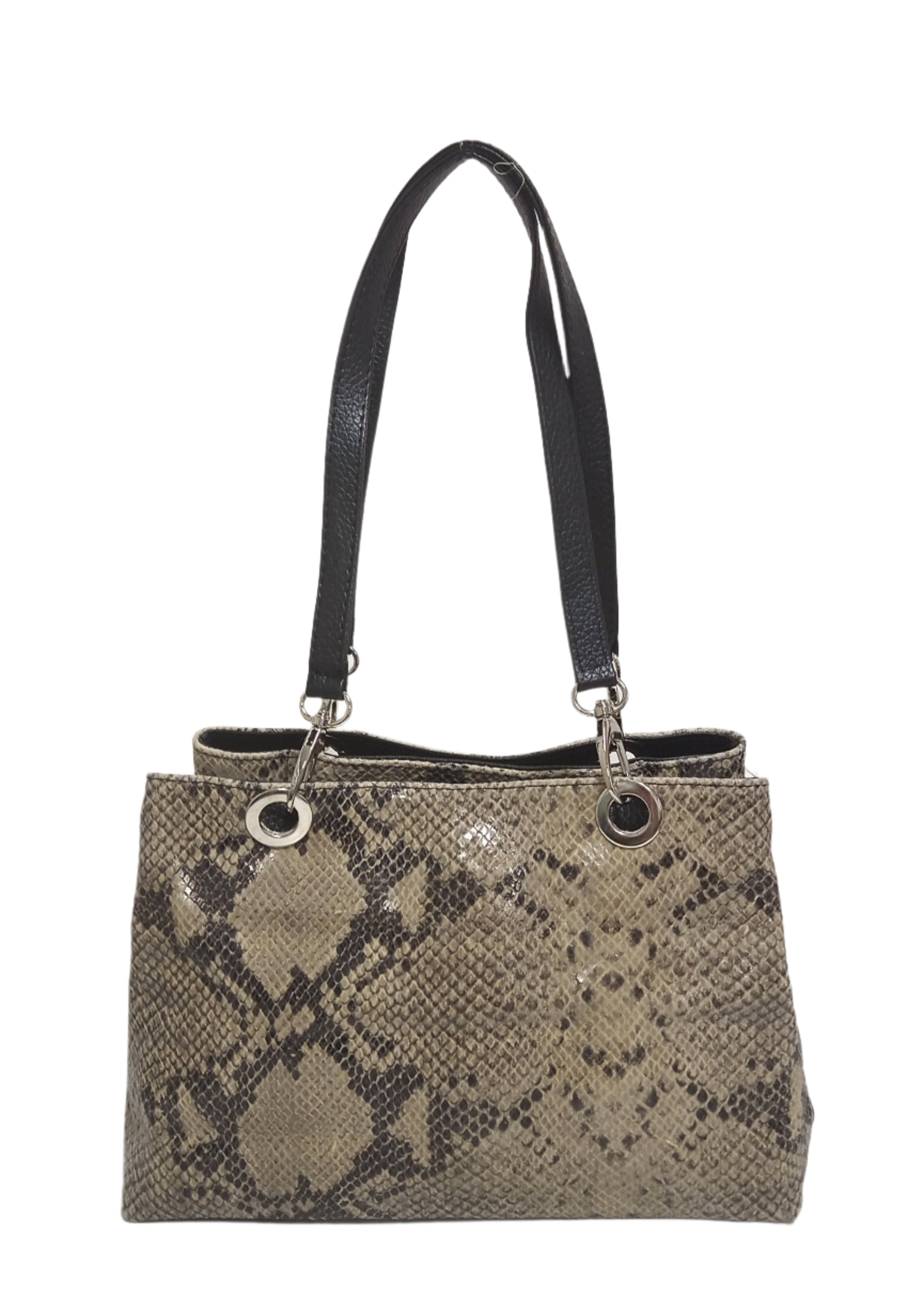 Geanta Piele, Model Pretta- 800 Print Bej