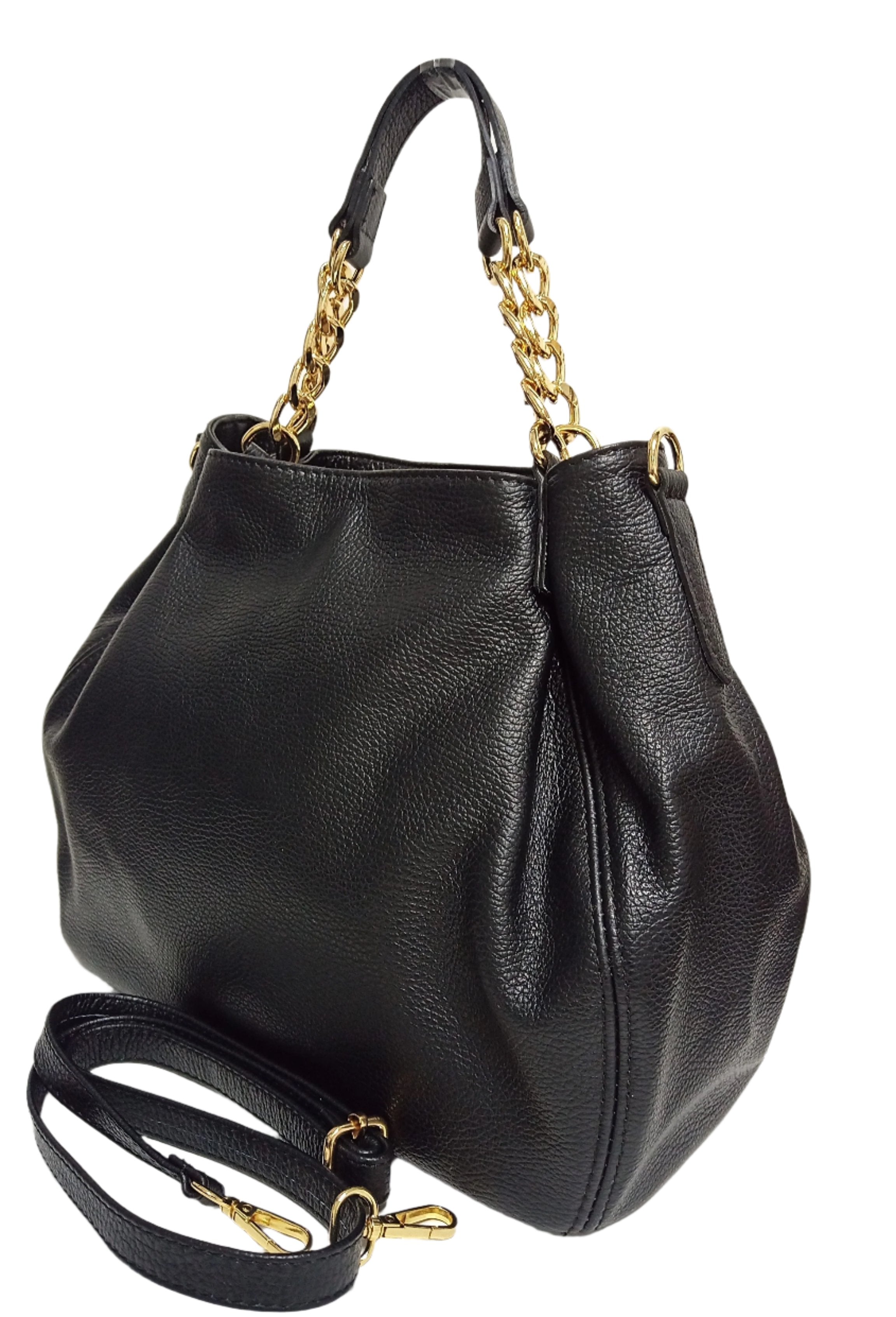 Geanta Piele, Model Pretta 214-Negru