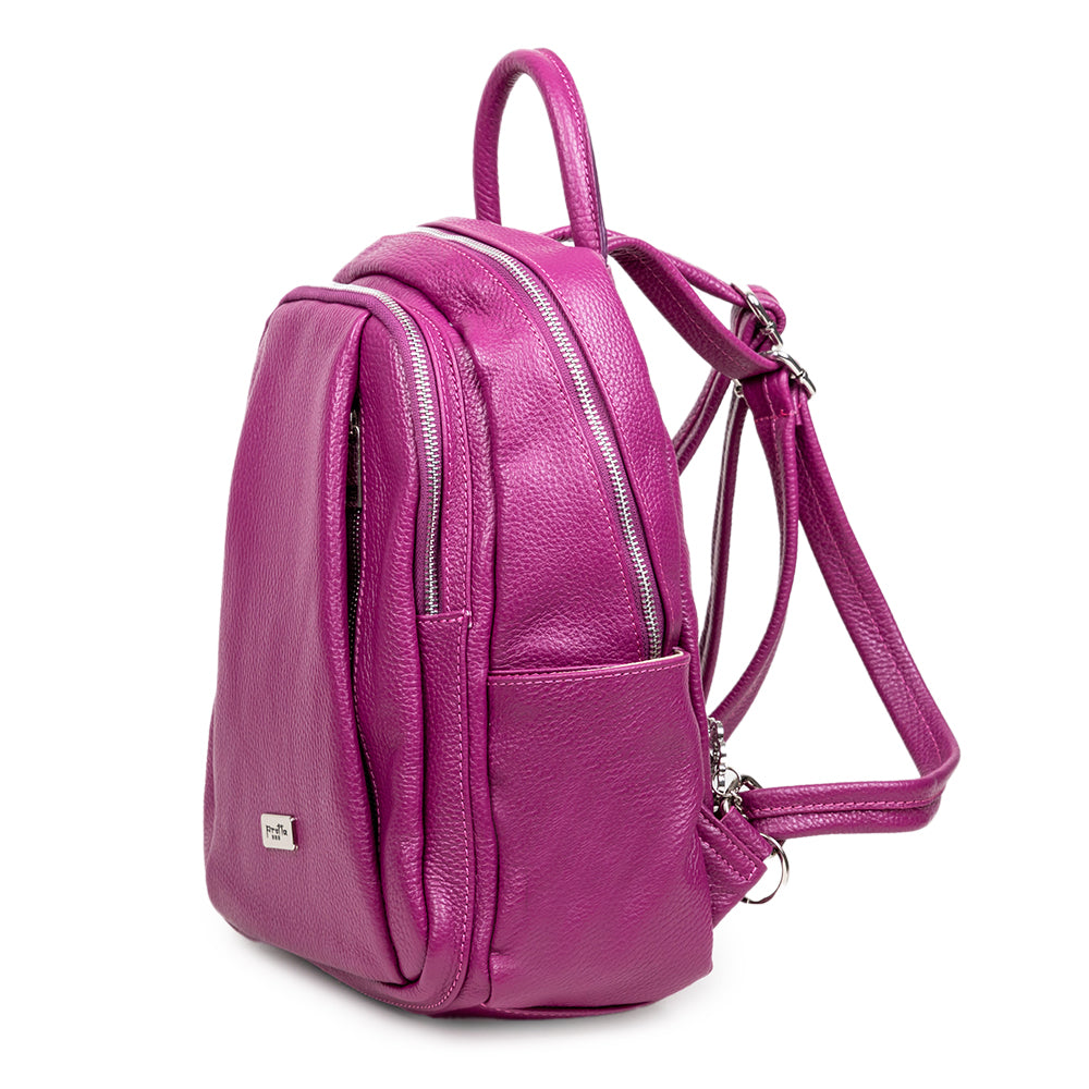 Rucsac din Piele, Model Pretta -868 Magenta